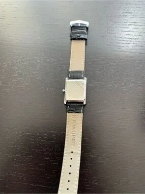 Accessories | Minimalist Rectangular Black Dial Leather Strap Tank ...